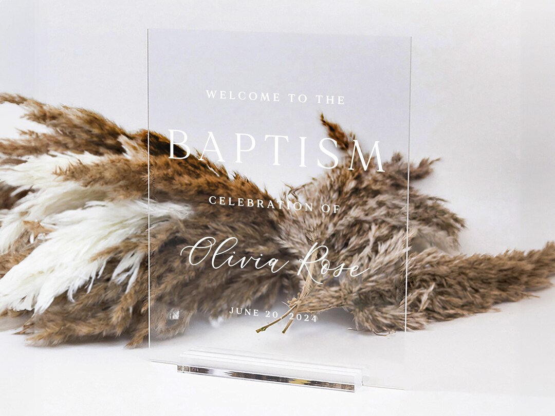 Baptism Sign, Acrylic Baptism Sign, Baptism Signs, Christening Sign ...