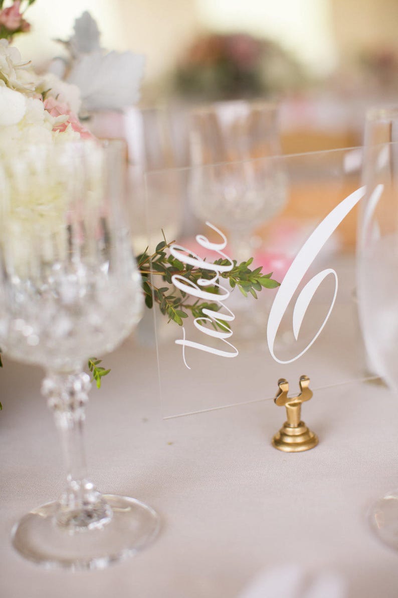 Table Numbers Wedding Table Numbers Acrylic Table Numbers - Etsy