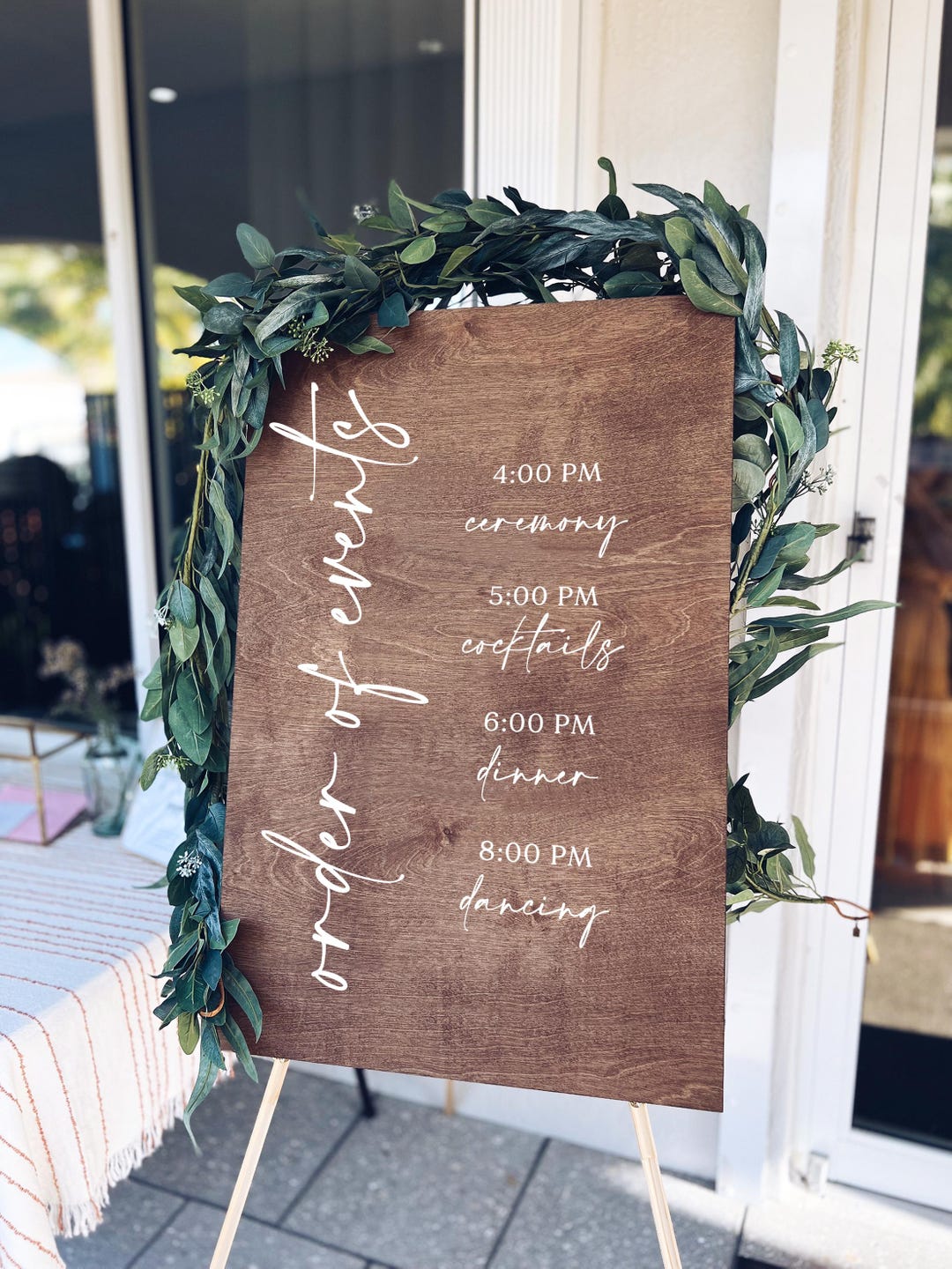 Wedding Schedule Sign, Wood Wedding Timeline Sign, Wedding Events Sign ...