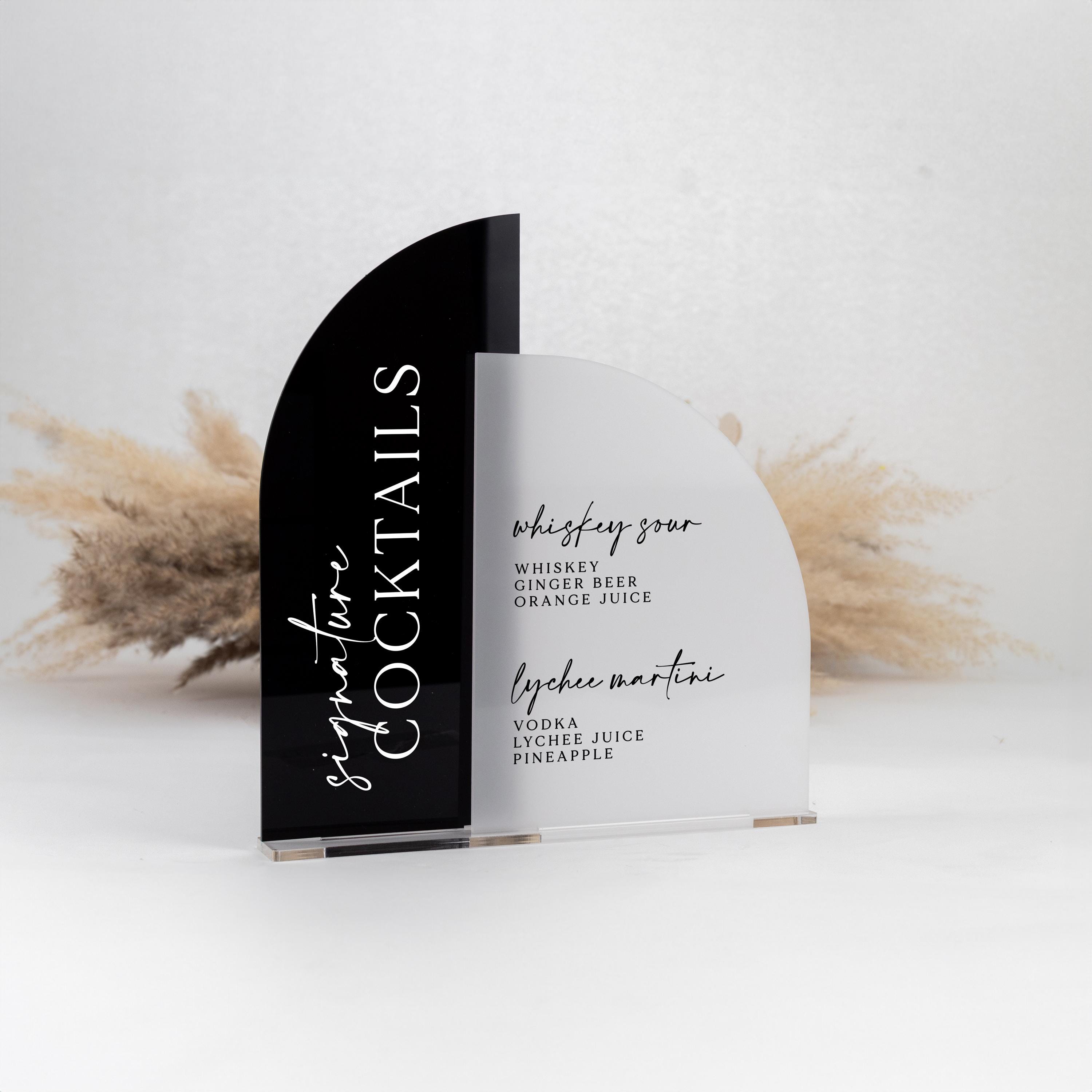 Signature Cocktail Wedding Sign, Bar Menu Sign, Arch Wedding Bar Menu ...