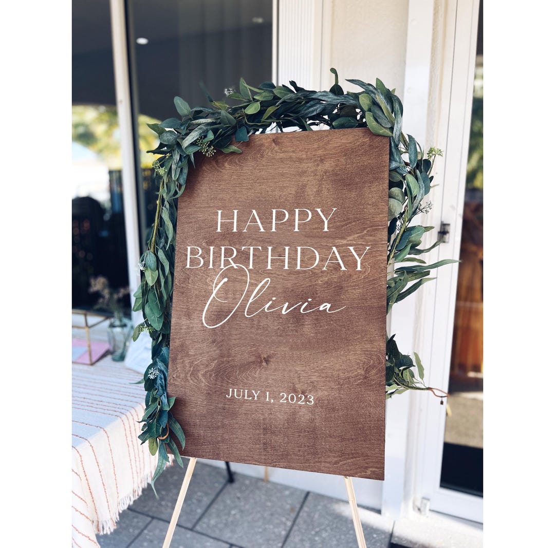 Birthday Sign, Wood Birthday Party Sign, Birthday Signs, Wooden ...