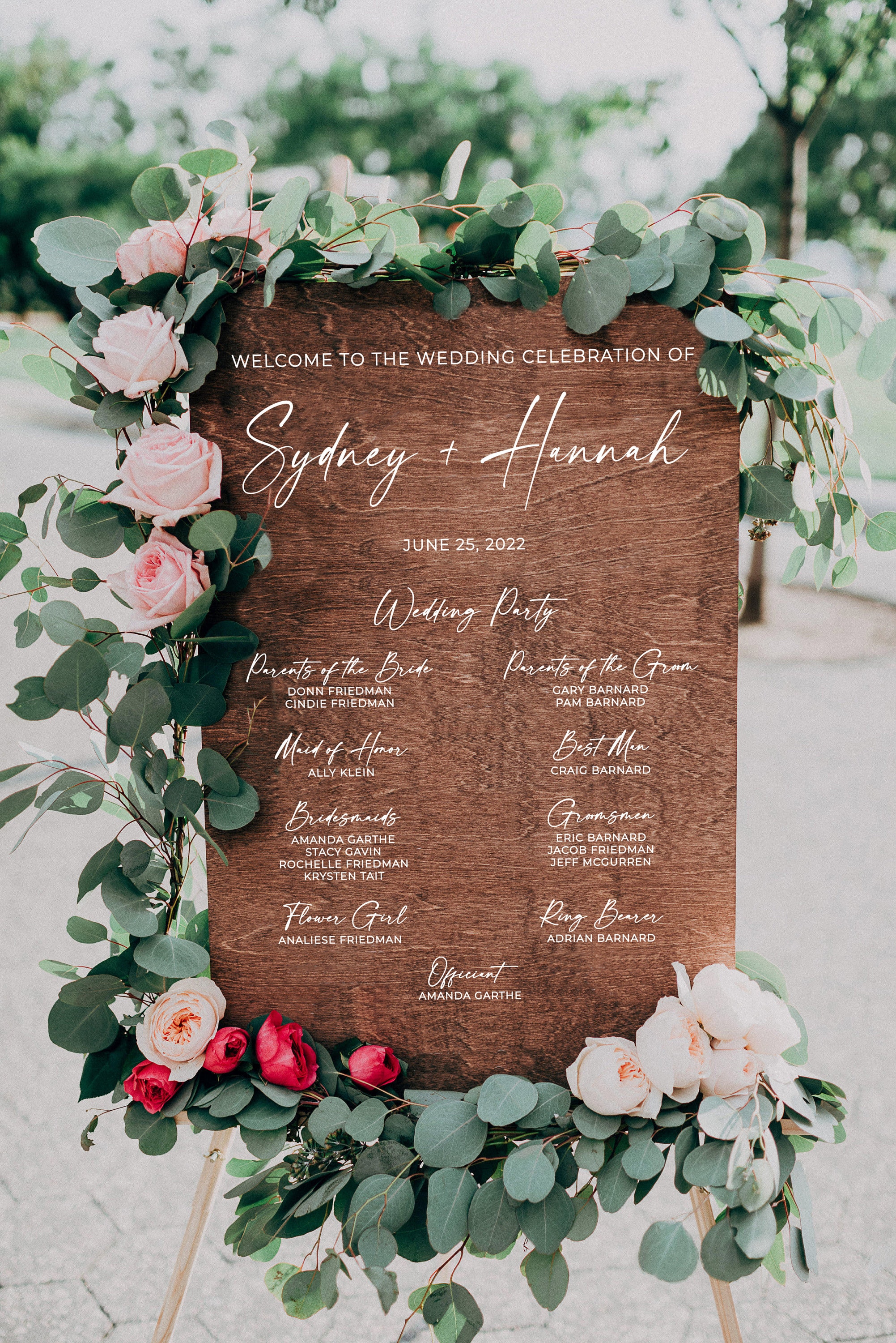 Wedding Program Sign, Wood Ceremony Sign, Wedding Party Sign, Rustic ...