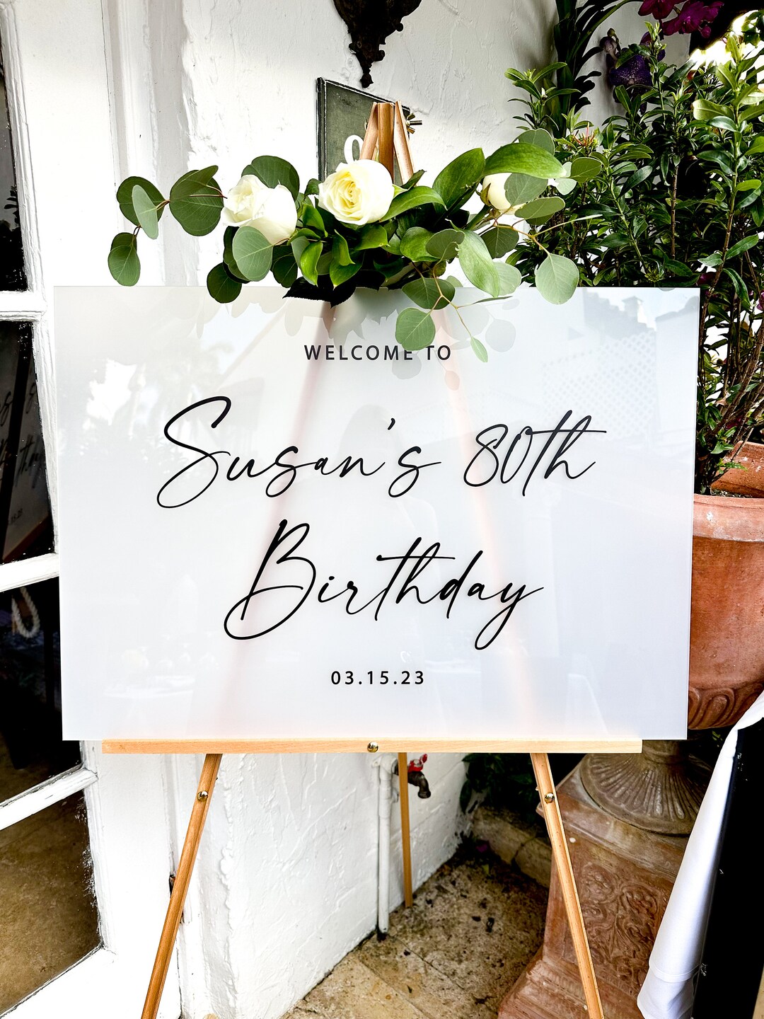 Acrylic Birthday Sign, Hanging Modern Birthday Sign, Modern Birthday ...