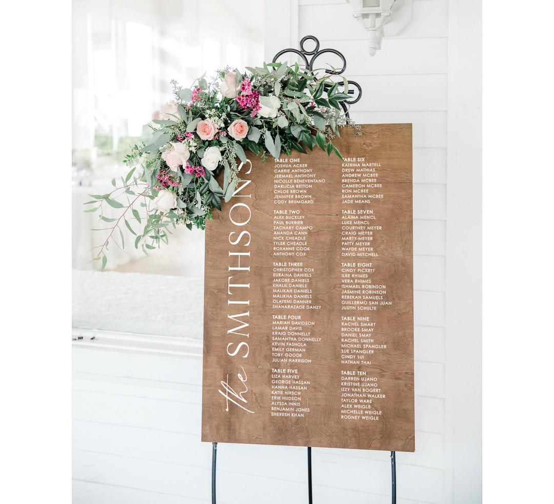 Seating Chart Sign, Table Seating Chart, Wood Wedding Sign, Wedding ...