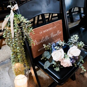 In Memory Sign, Memory Chair Sign for Loved One, in Memory Wedding Sign ...