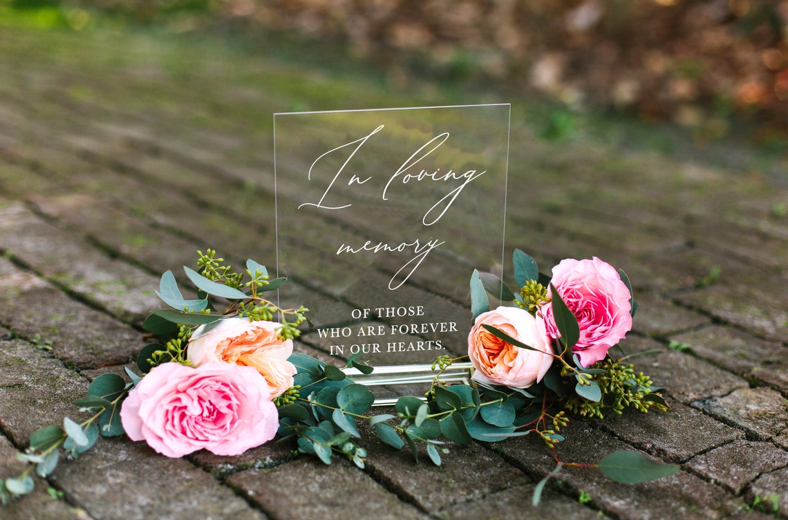 In Loving Memory Sign, Acrylic Memory Sign, Lucite Memory Sign, in ...