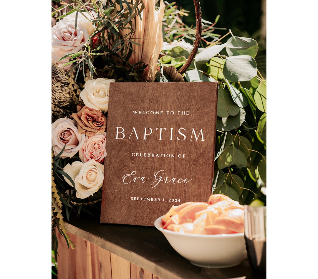 Baptism Sign, Wood Baptism Sign, Baptism Signs, Christening Sign Decor ...