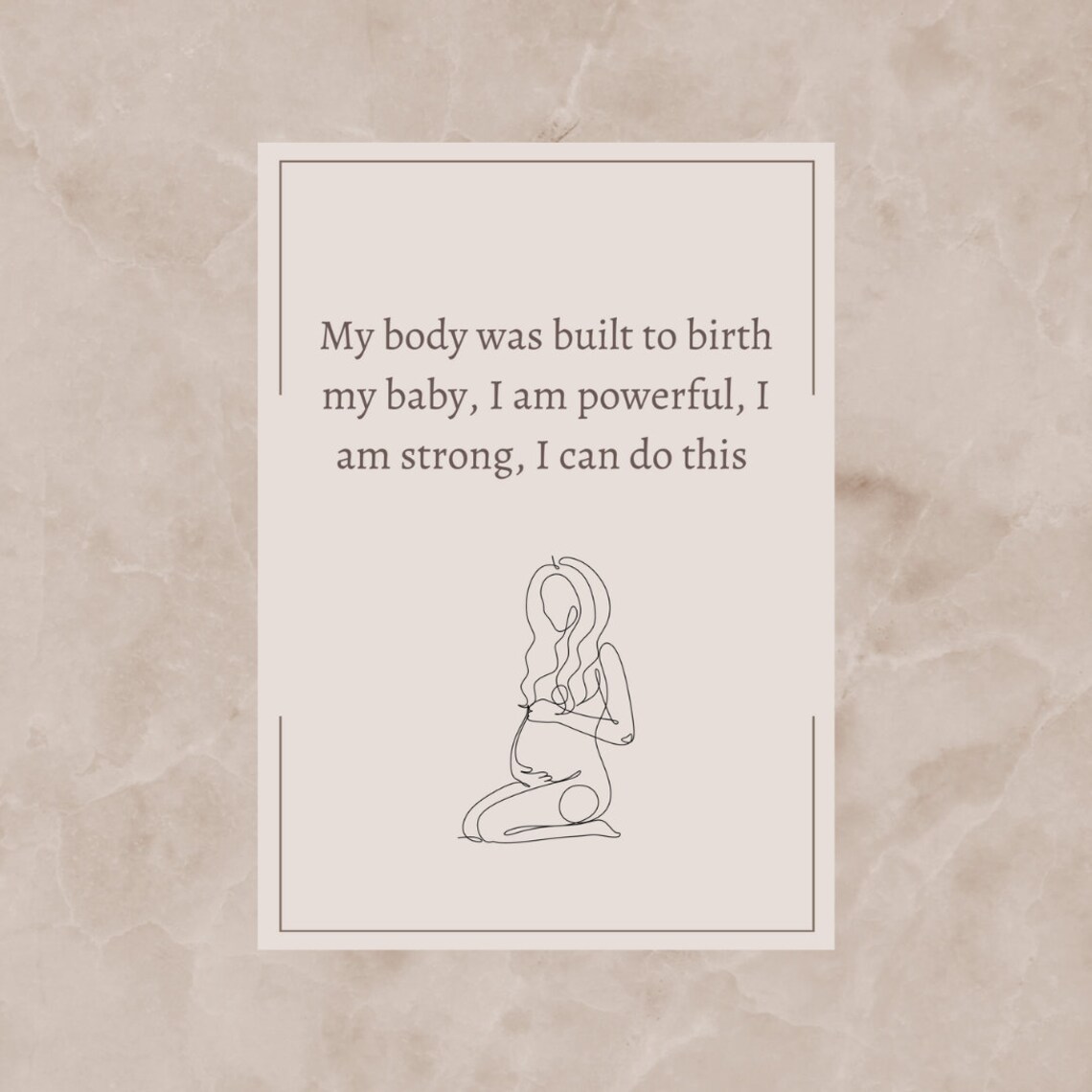 20 Positive Birth Affirmation Printable Cards | Pregnancy Line Art ...