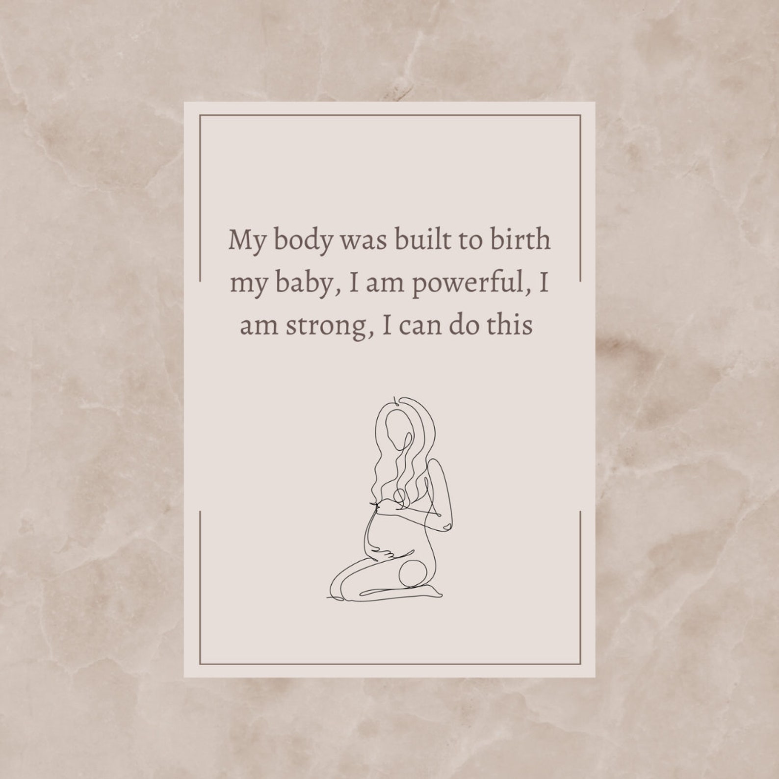 20 Positive Birth Affirmation Printable Cards | Pregnancy Line Art ...