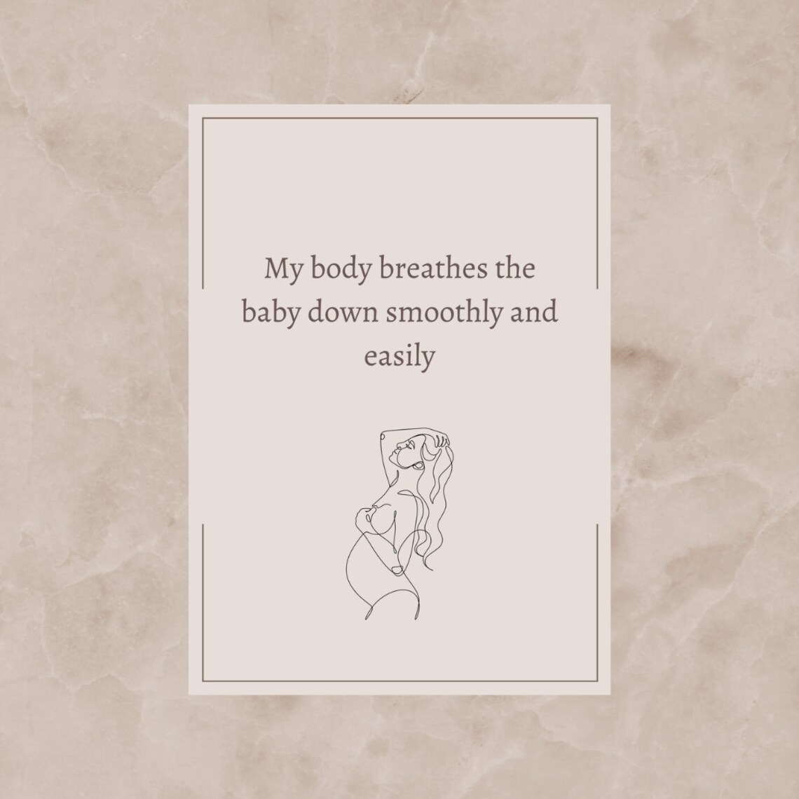 20 Positive Birth Affirmation Printable Cards | Pregnancy Line Art ...