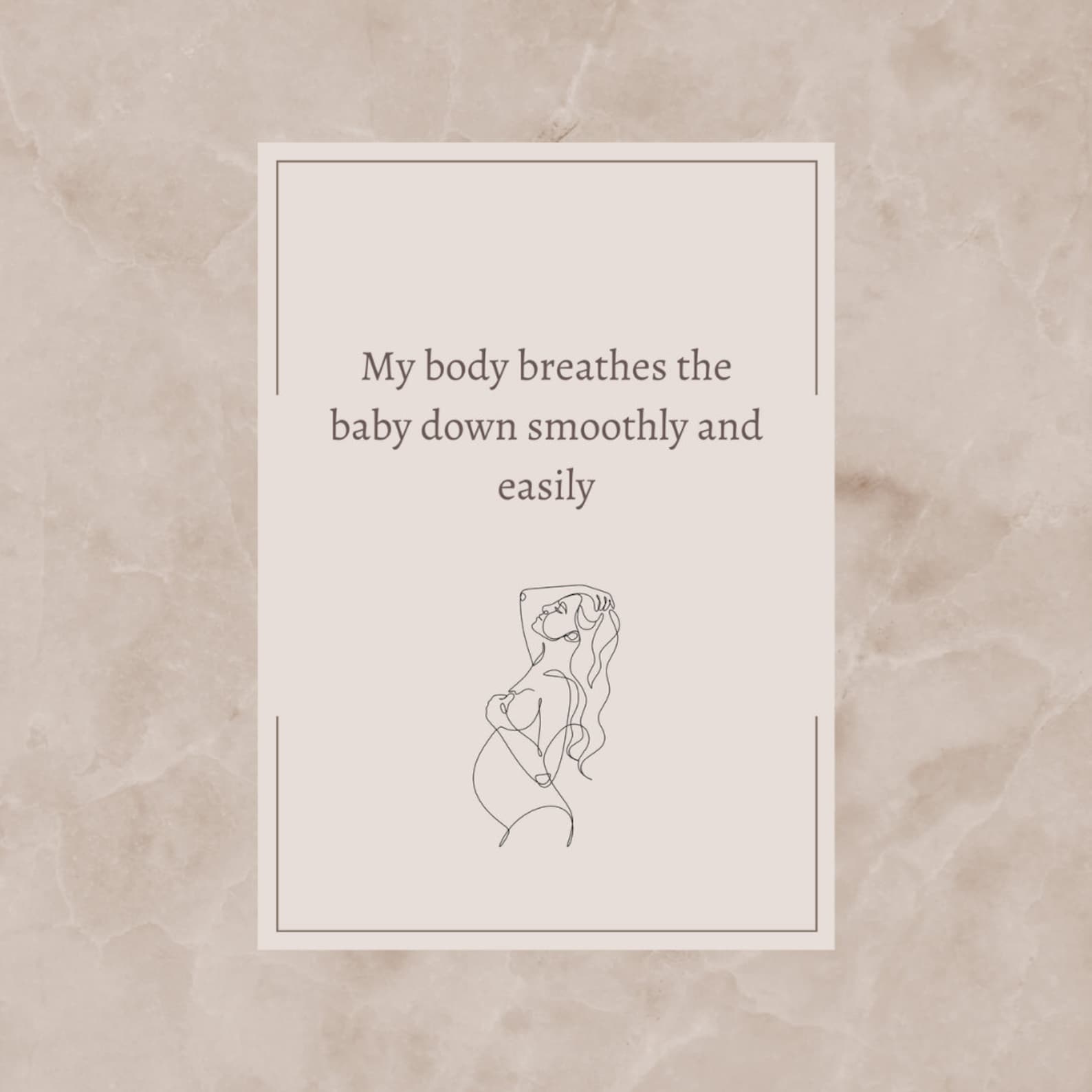 20 Positive Birth Affirmation Printable Cards | Pregnancy Line Art ...