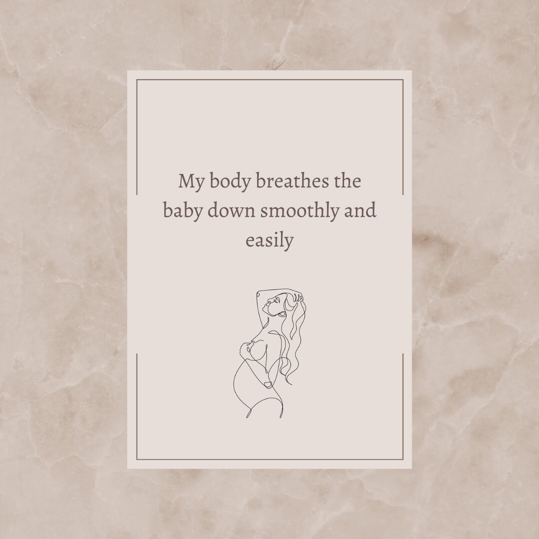 20 Positive Birth Affirmation Printable Cards | Pregnancy Line Art ...