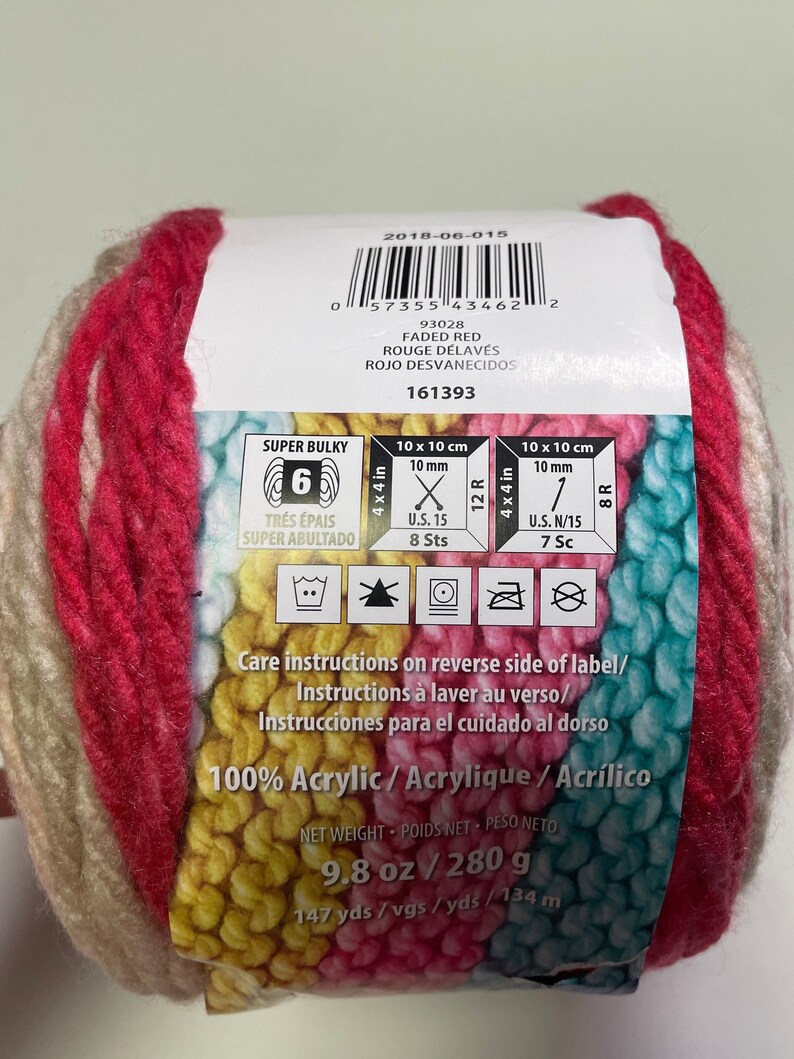 Bernat Pop Bulky Yarn, Multicolor, Faded Red - Etsy