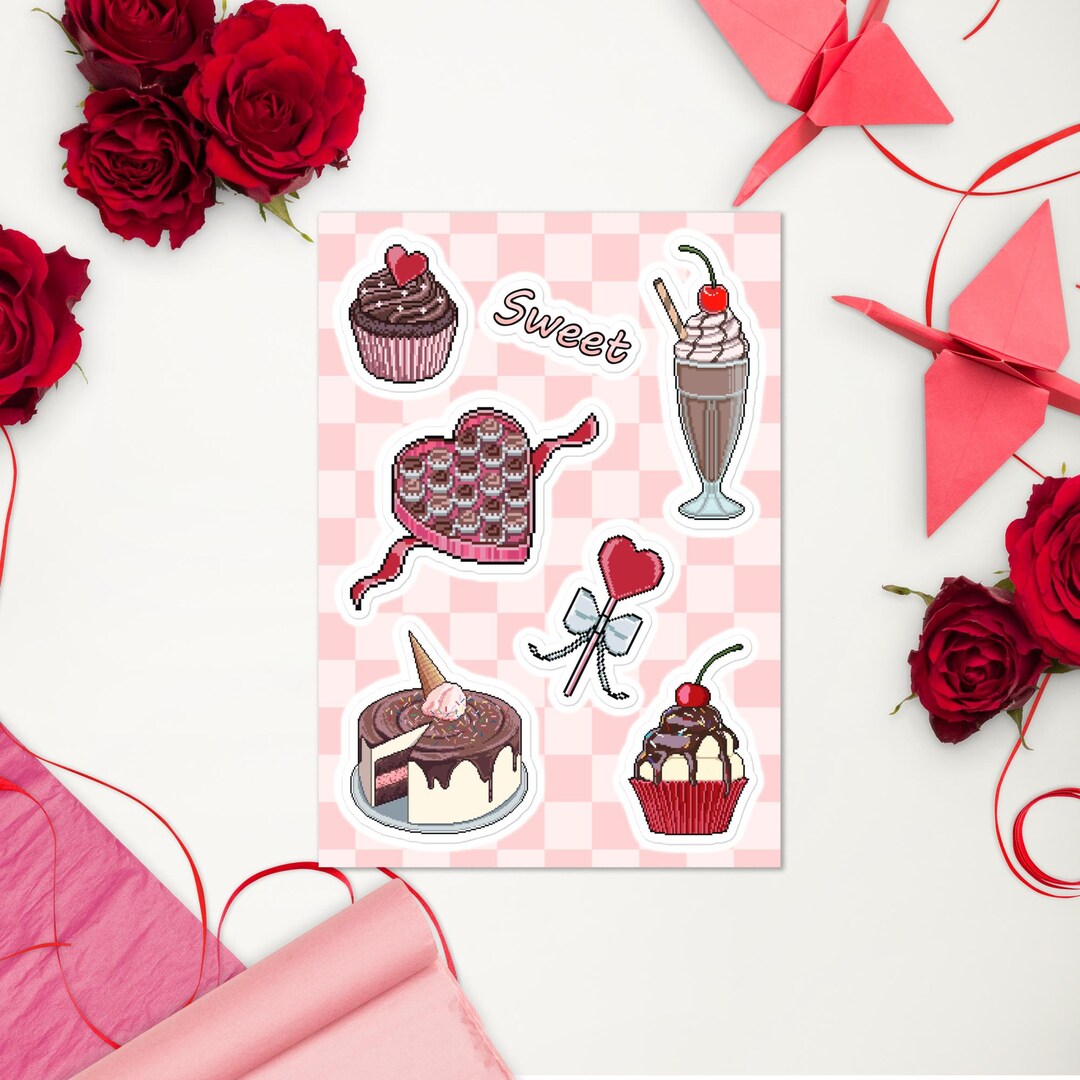 Sweets and Candy Pixel Art Sticker Set - Etsy