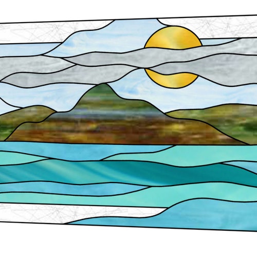 Sunset Stained Glass Pattern PDF Digital File - Etsy