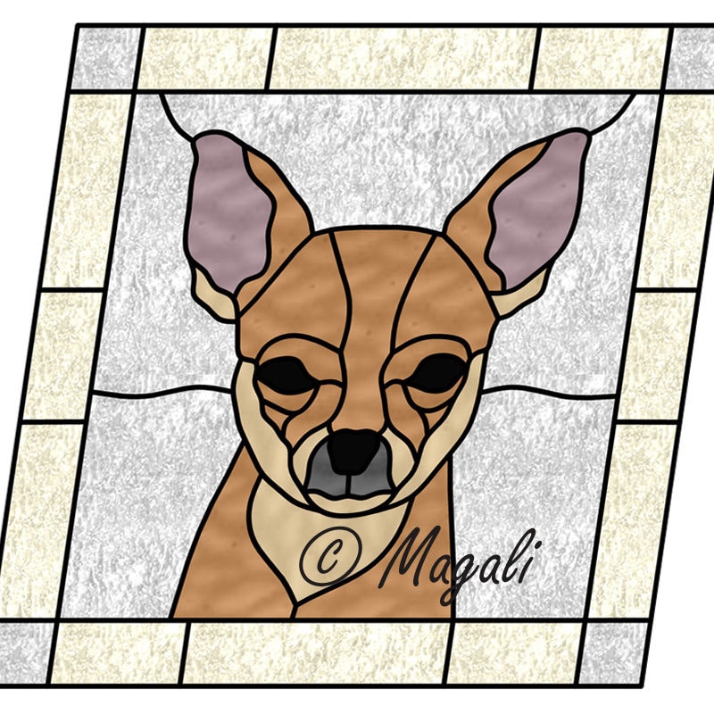 Chihuahua Puppy Stained Glass Pattern - Etsy