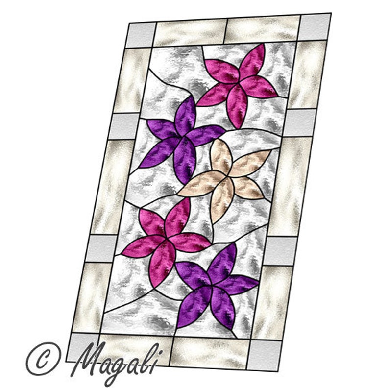 Floral Panel Stained Glass Pattern - Etsy