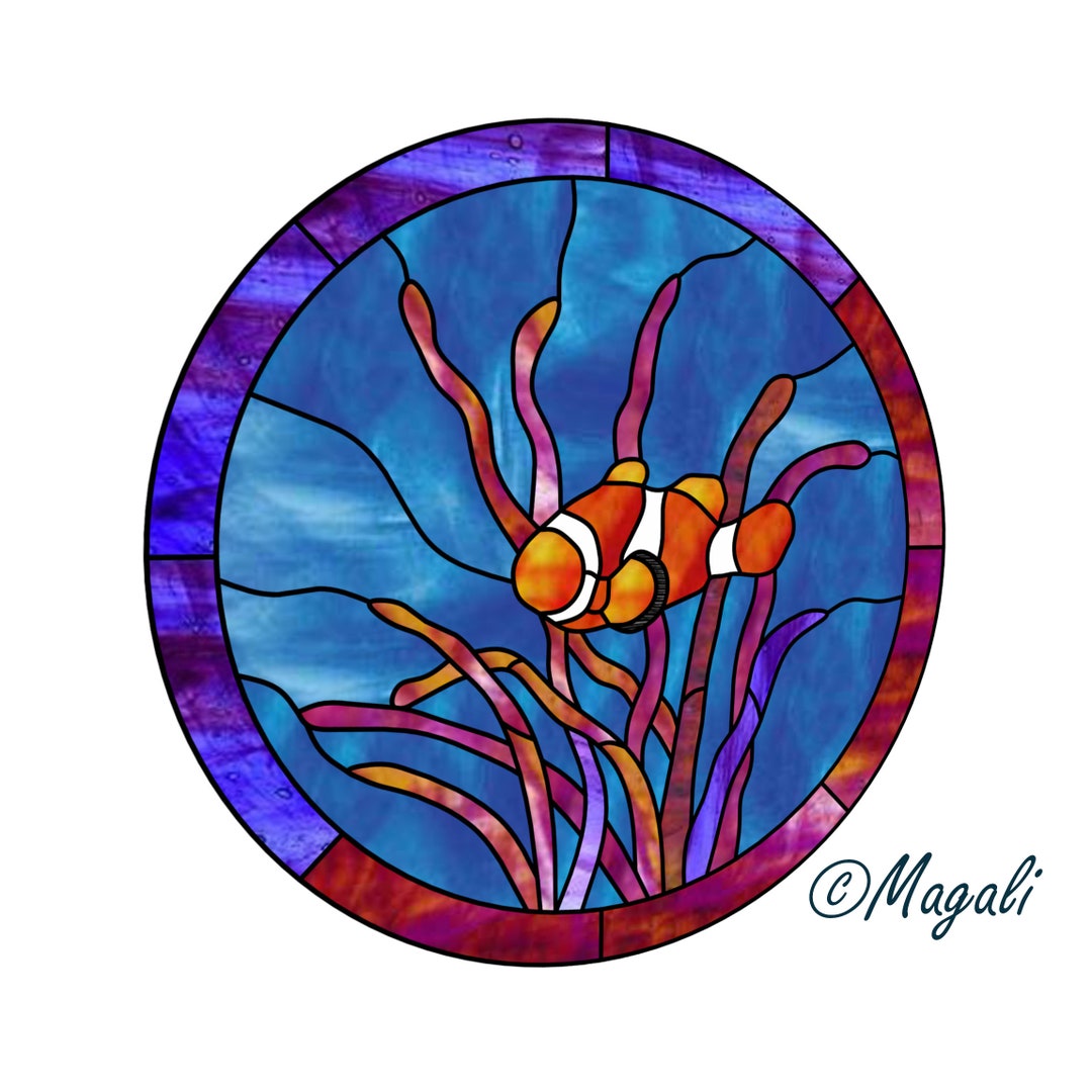 Clownfish Stained Glass Pattern - Etsy