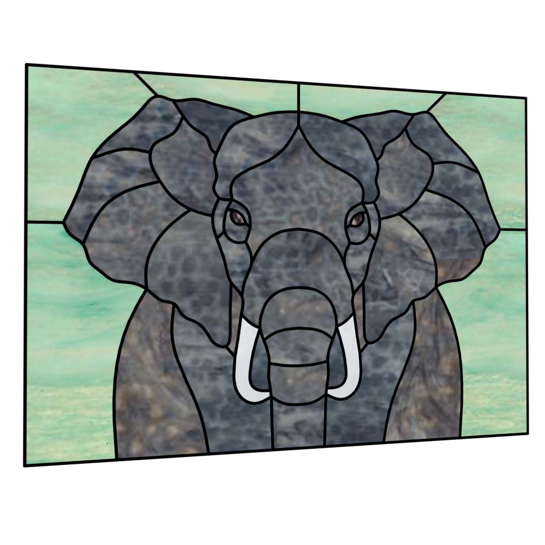 Elephant Stained Glass Pattern - Etsy