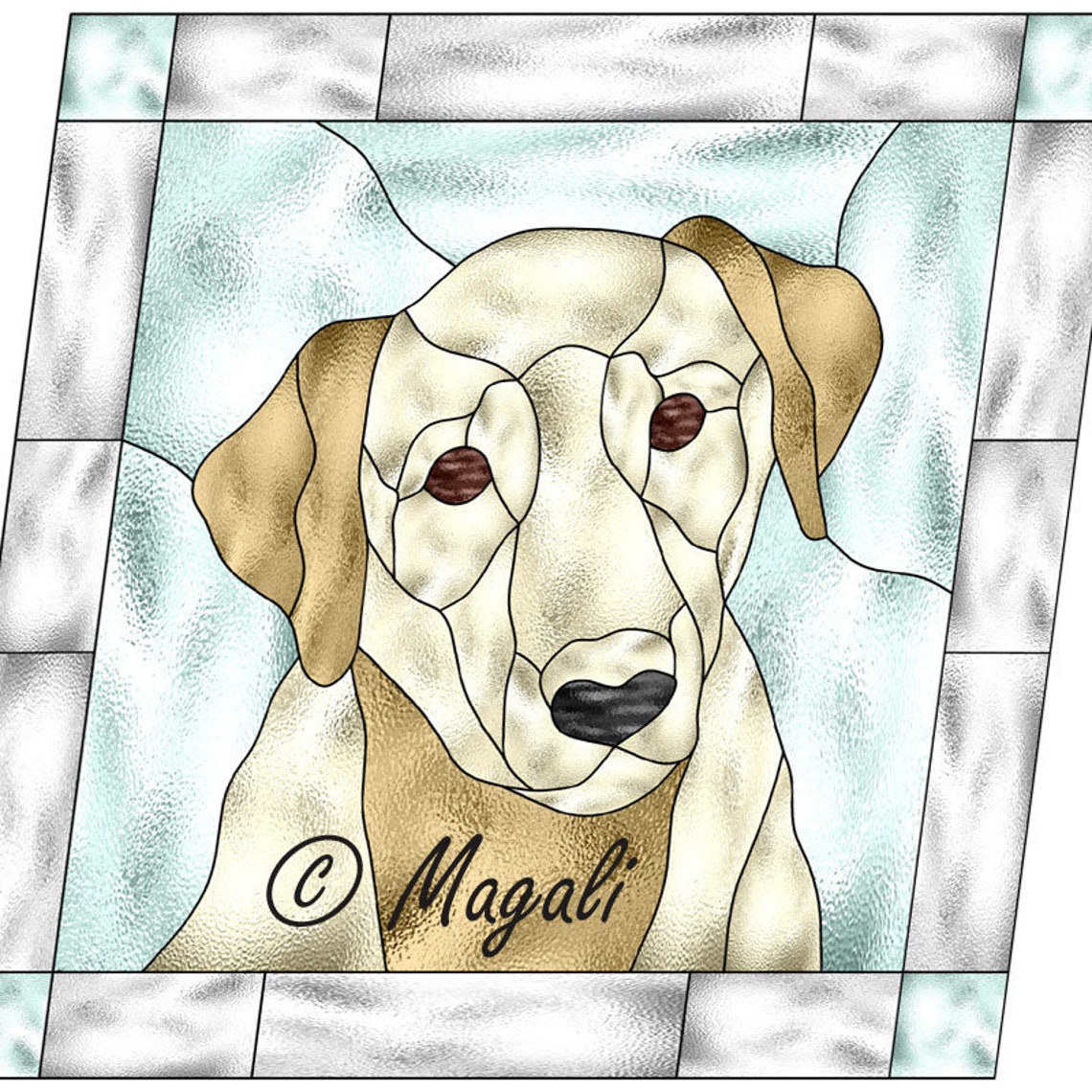 Labrador Dog Stained Glass Pattern - Etsy
