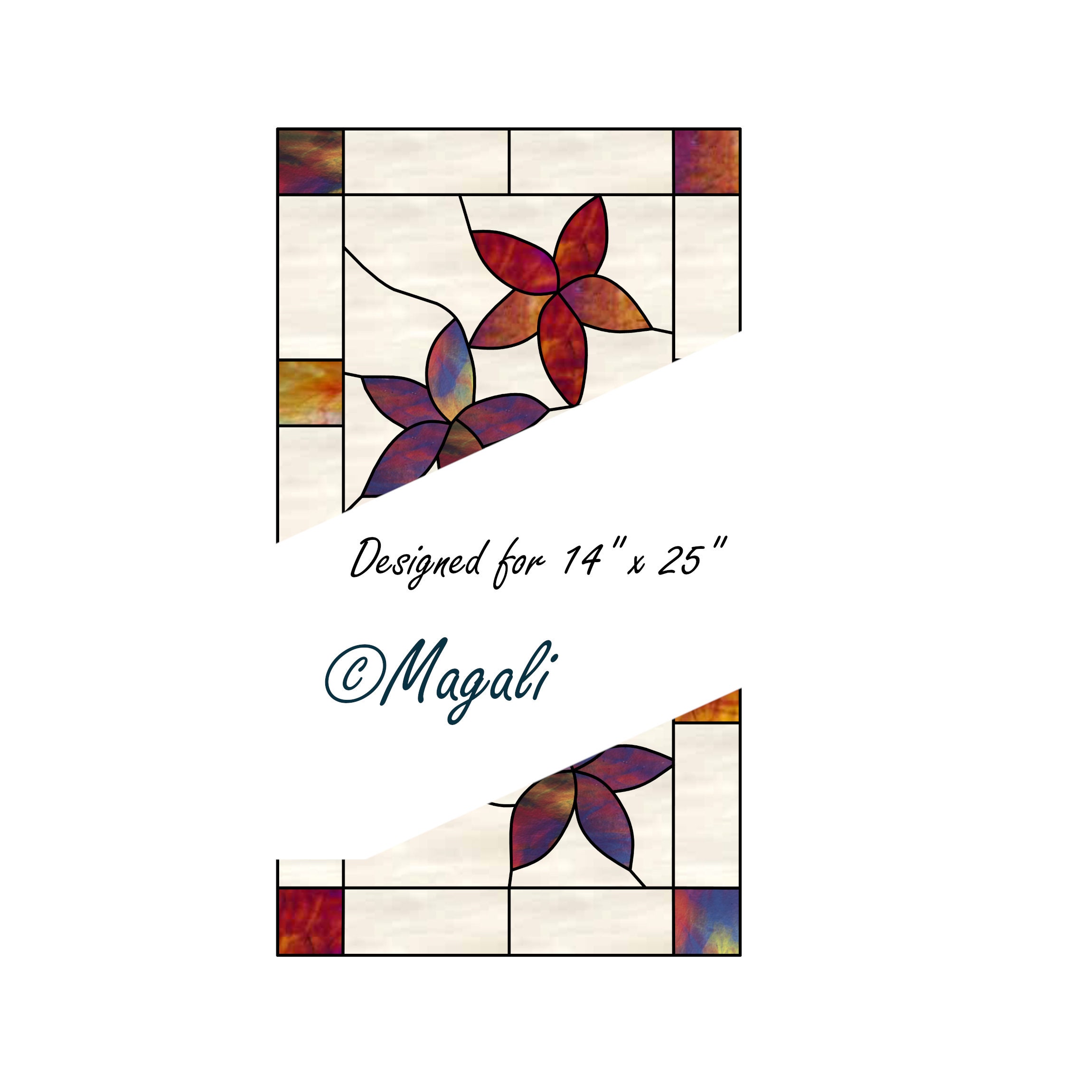 Floral Panel Stained Glass Pattern - Etsy