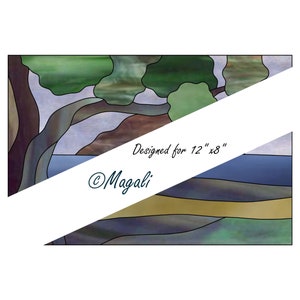 Landscape Stained Glass Pattern - Etsy