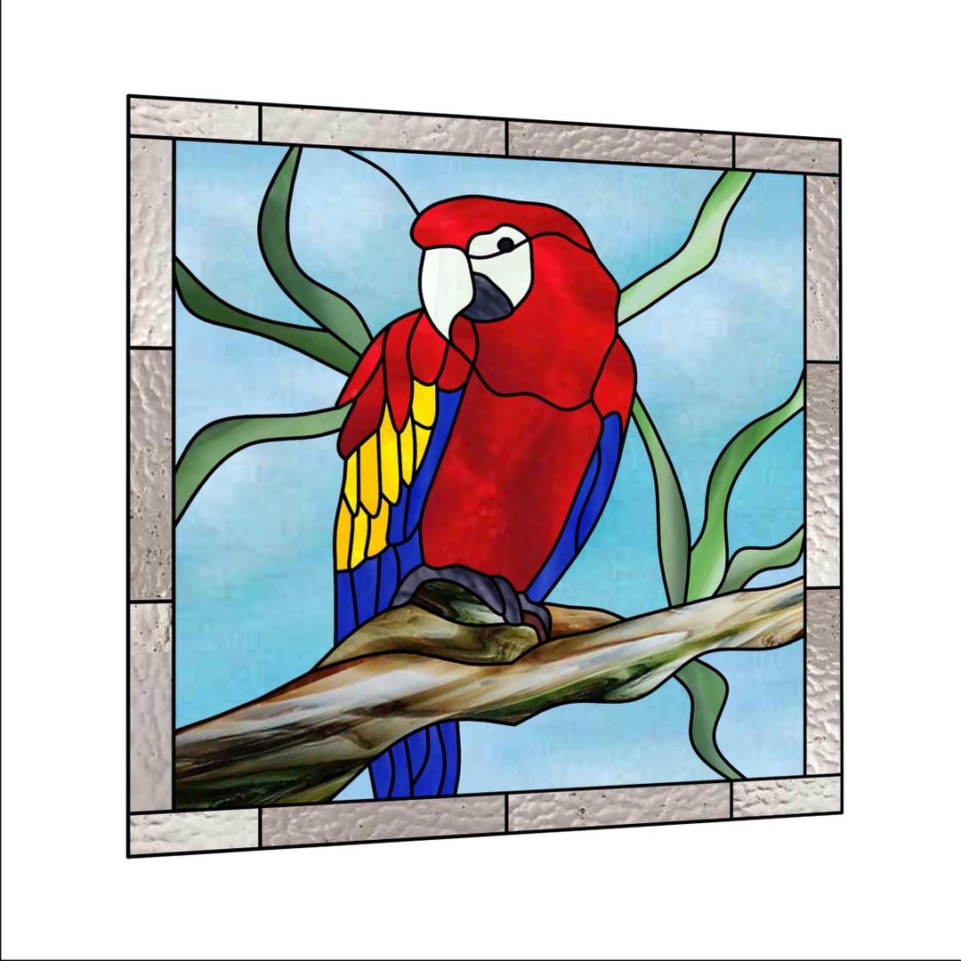 Stained Glass Pattern Parrot - Etsy