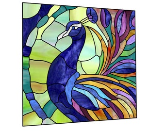 PATTERN • Peacock Stained Glass Pattern • Digital Download: Hobby ...