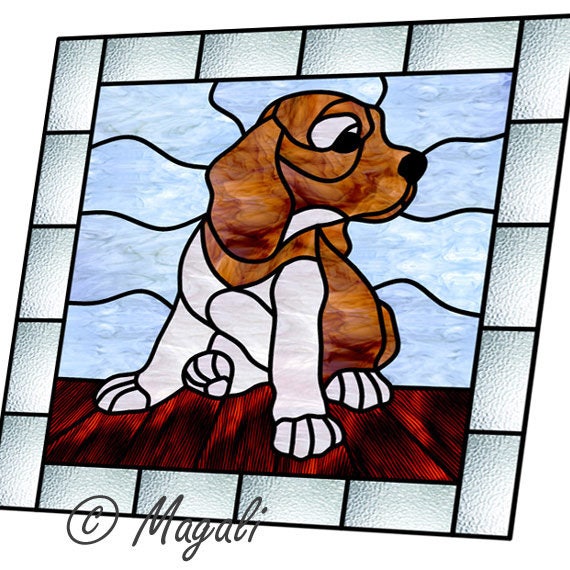 Beagle Stained Glass Pattern | Etsy