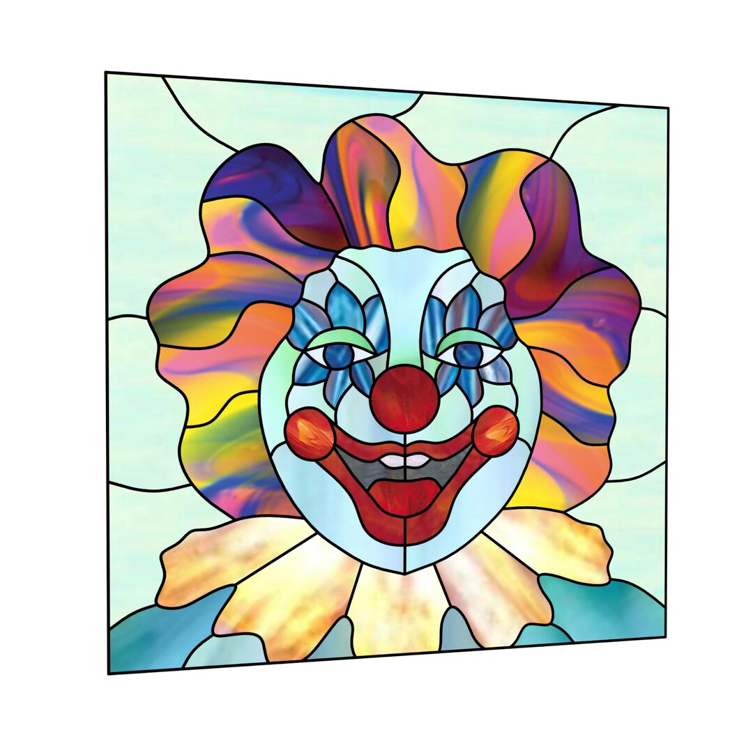 Clown Stained Glass Pattern - Etsy