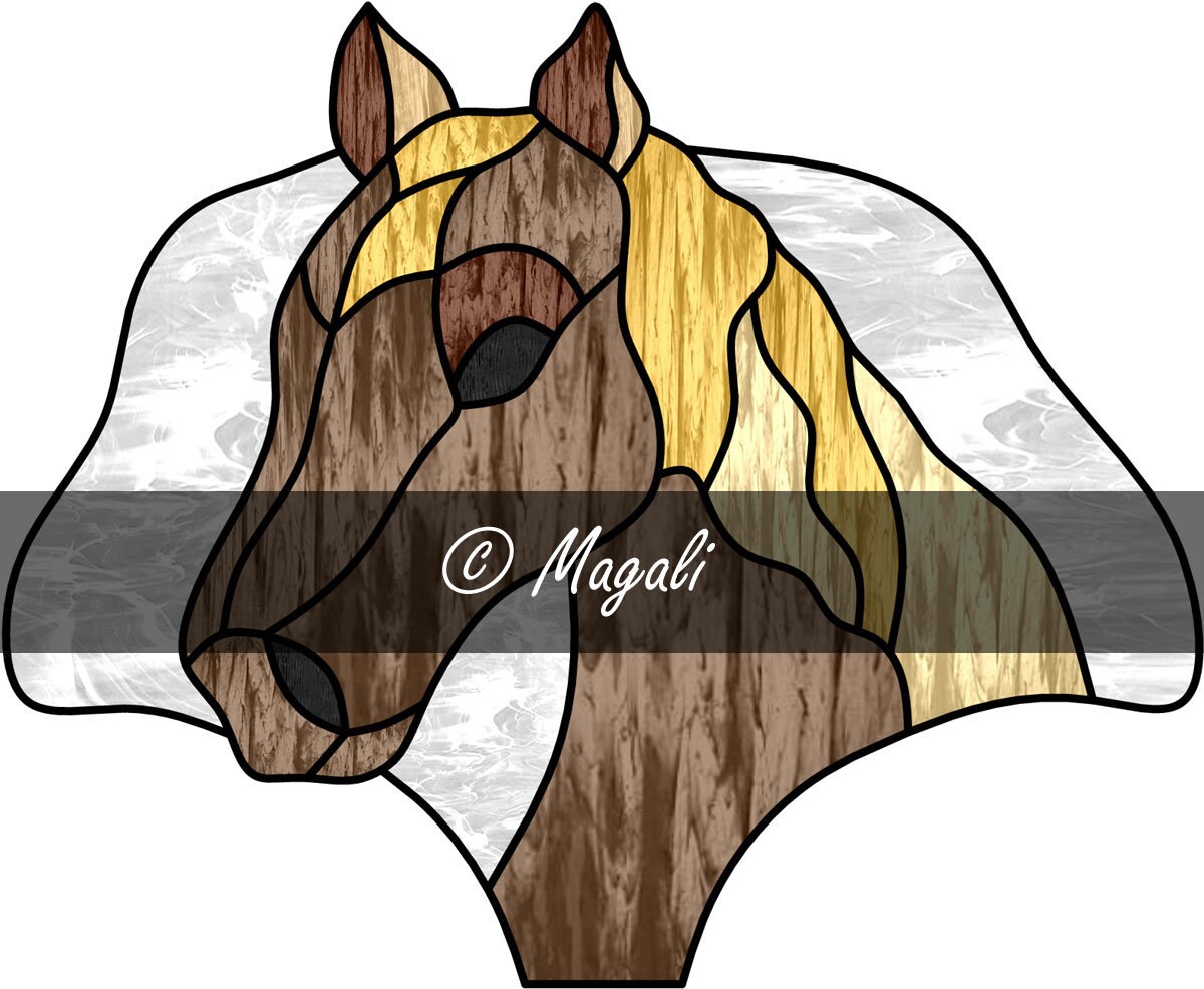 Stained Glass Pattern Horse Fan Lamp - Etsy