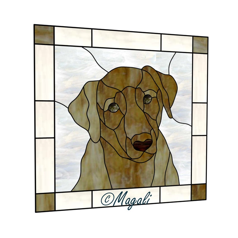 Stained Glass Dog - Etsy