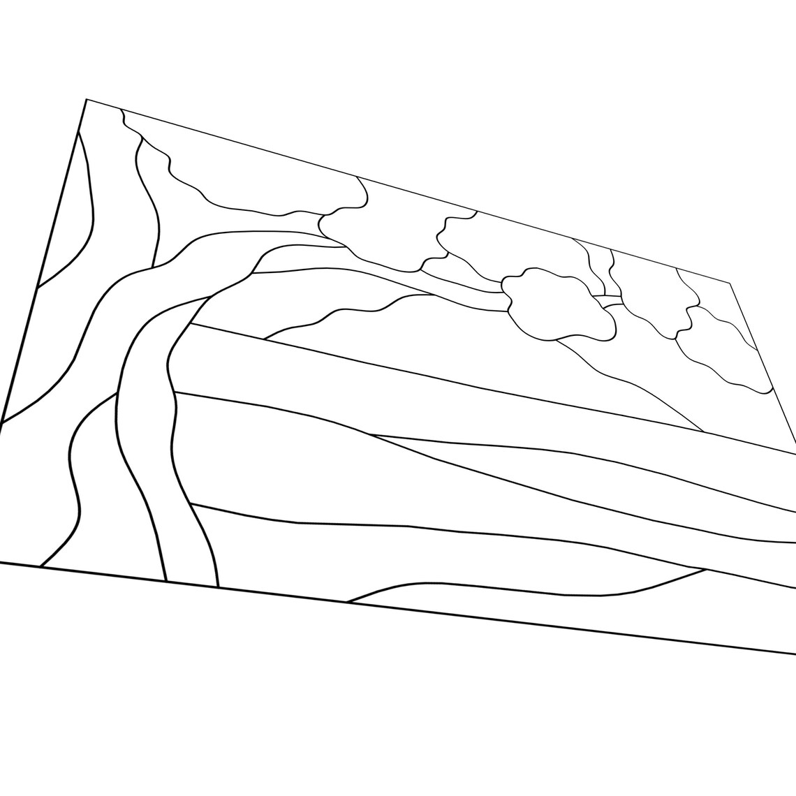 Landscape Stained Glass Pattern - Etsy