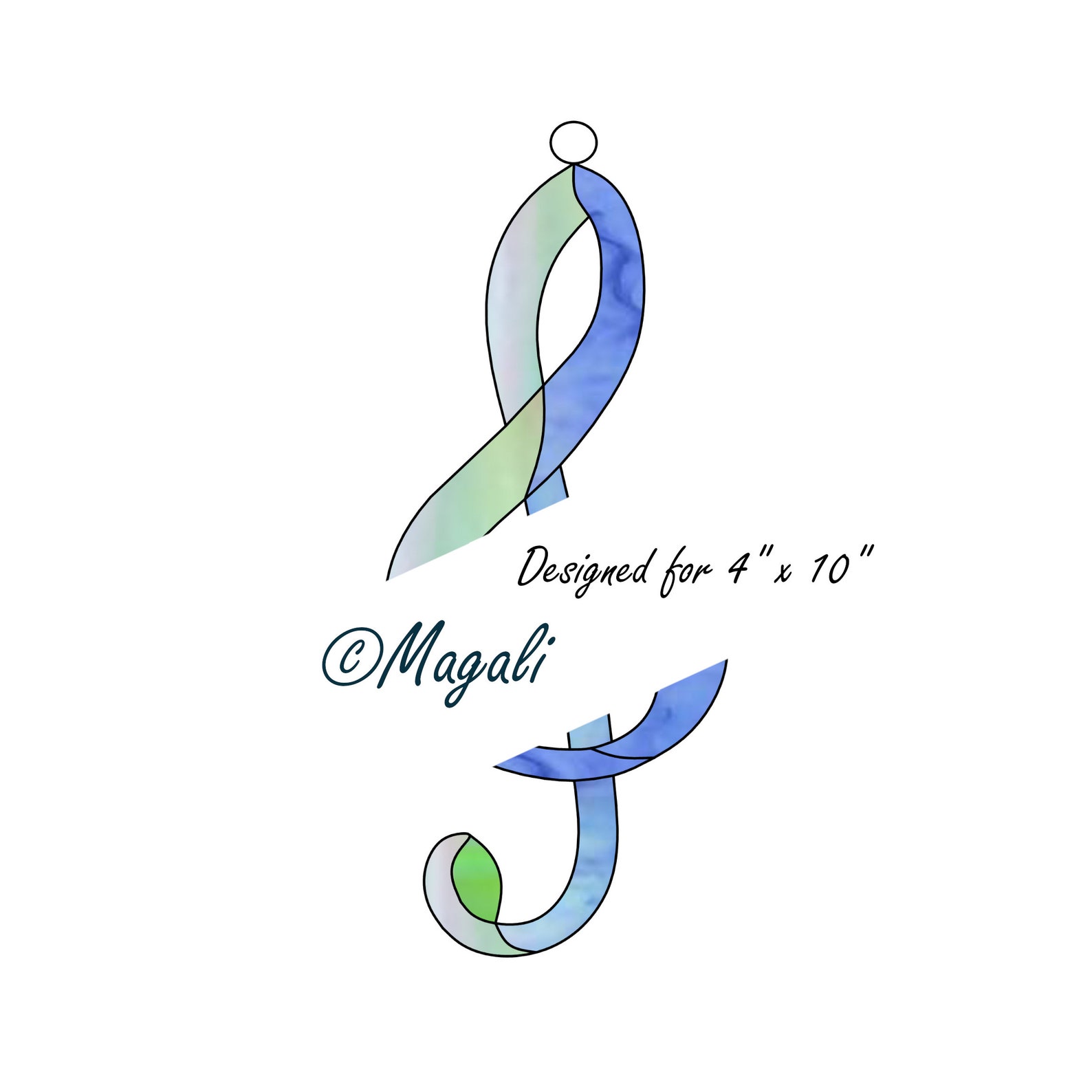 Stained Glass Pattern Suncatcher Treble Clef - Etsy