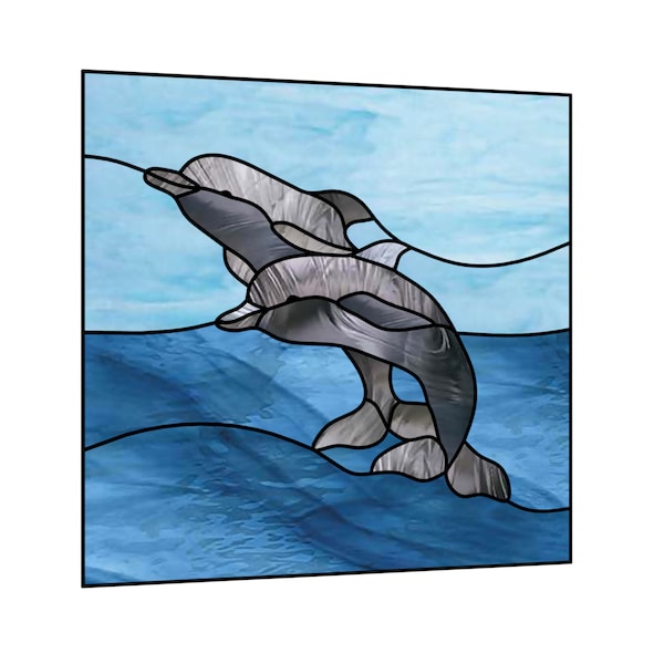 Dolphins Pattern for Stained Glass - Etsy