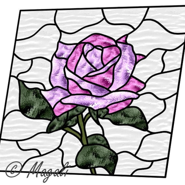 Stained Glass Rose Pattern - Etsy Australia
