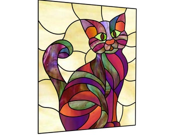 Black Cat - Stained Glass Pattern - Etsy