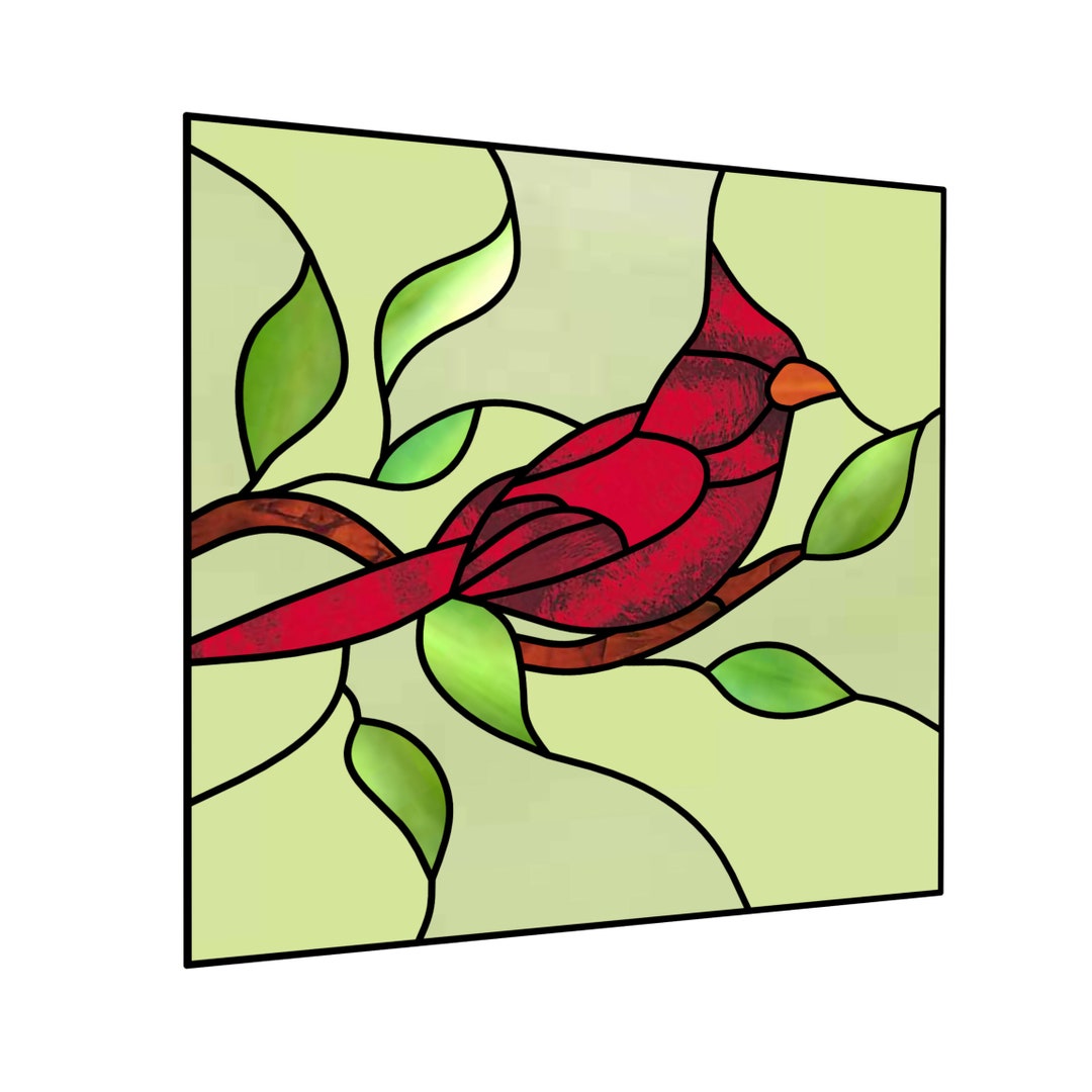 Cardinal Stained Glass Pattern - Etsy