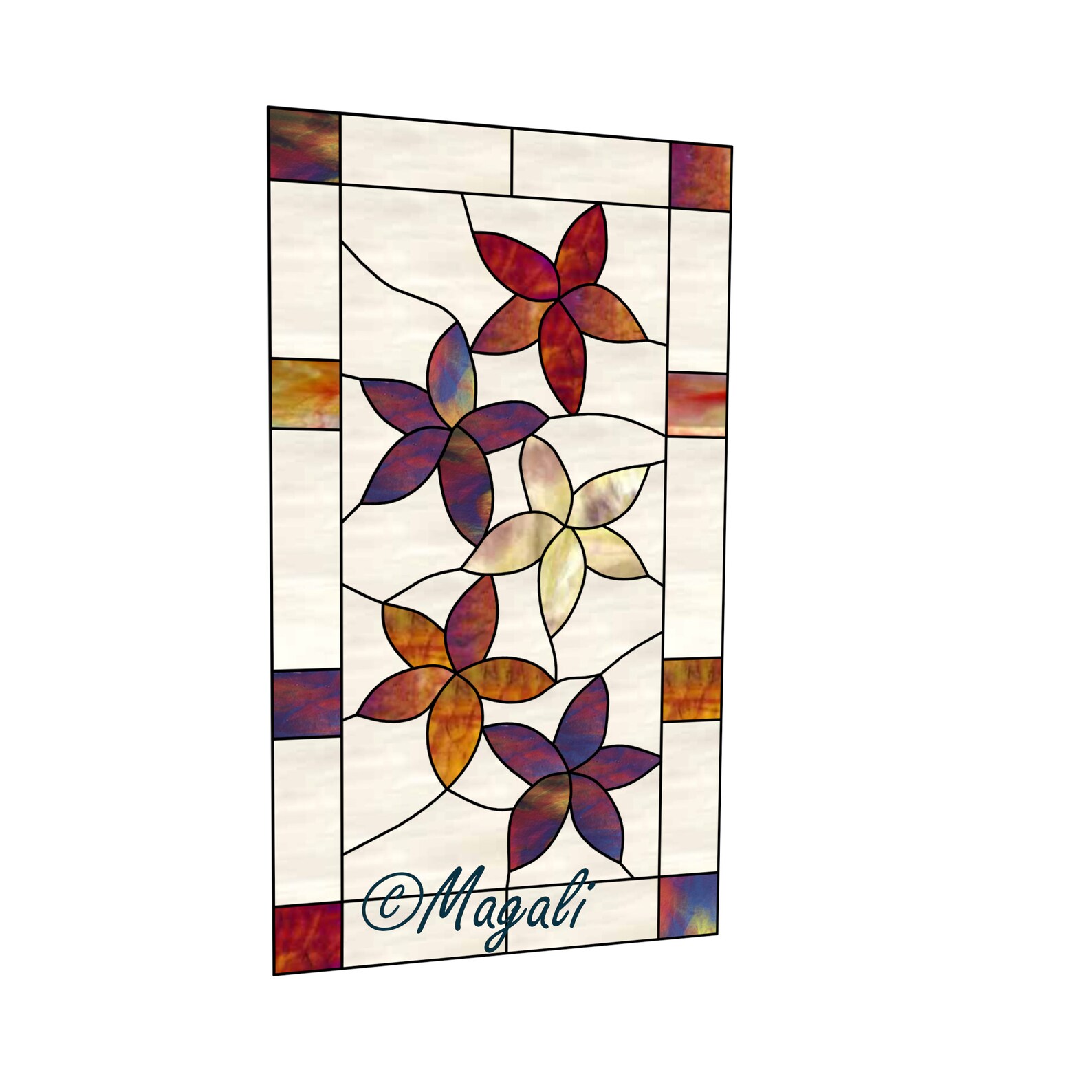 Floral Panel Stained Glass Pattern - Etsy