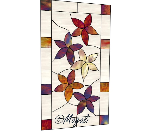 Floral Panel Stained Glass Pattern - Etsy