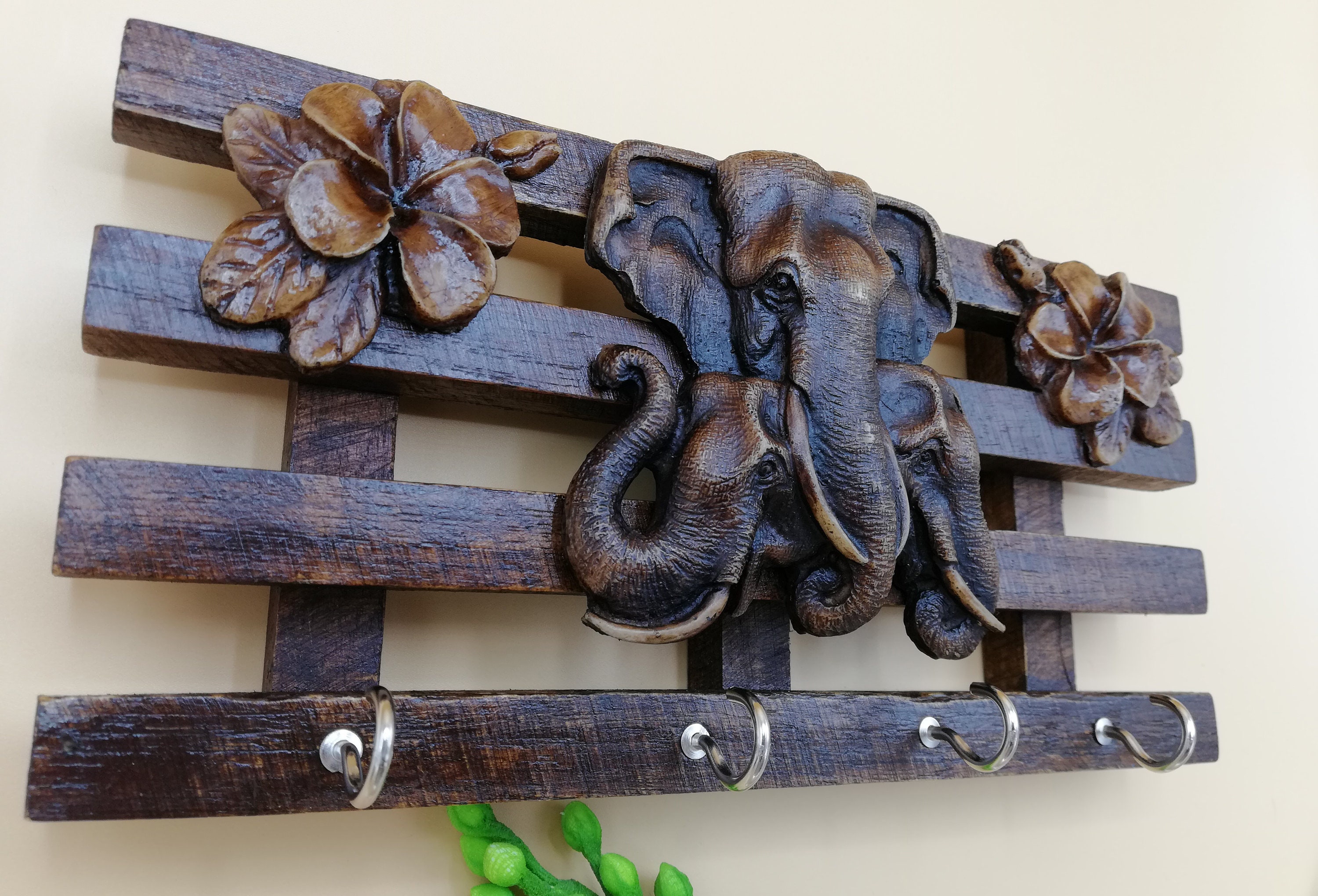 Rustic Key Holder 4 Hooks Decorative Key Holder Rustic Small | Etsy