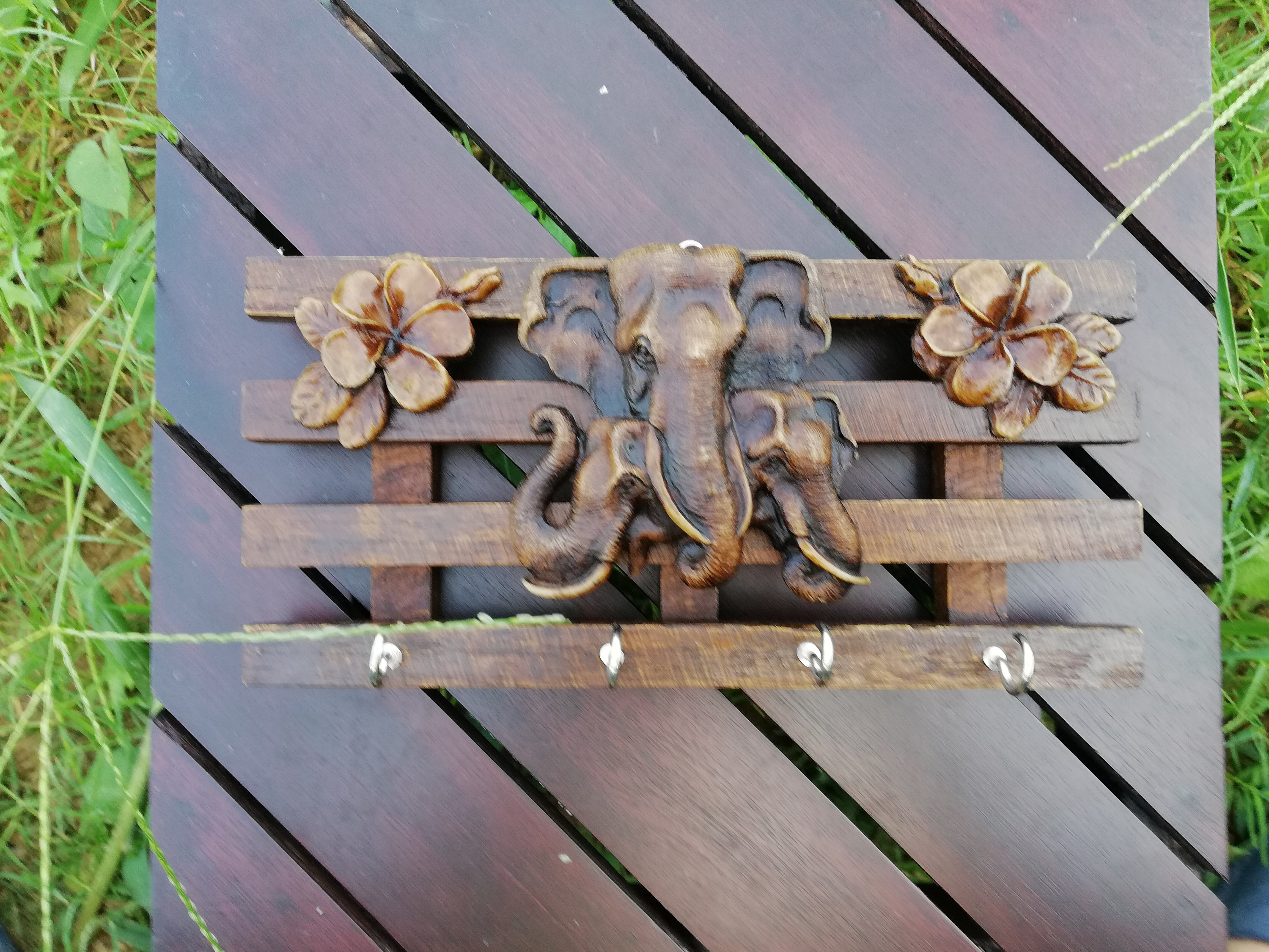 Rustic Key Holder 4 Hooks Decorative Key Holder Rustic Small | Etsy