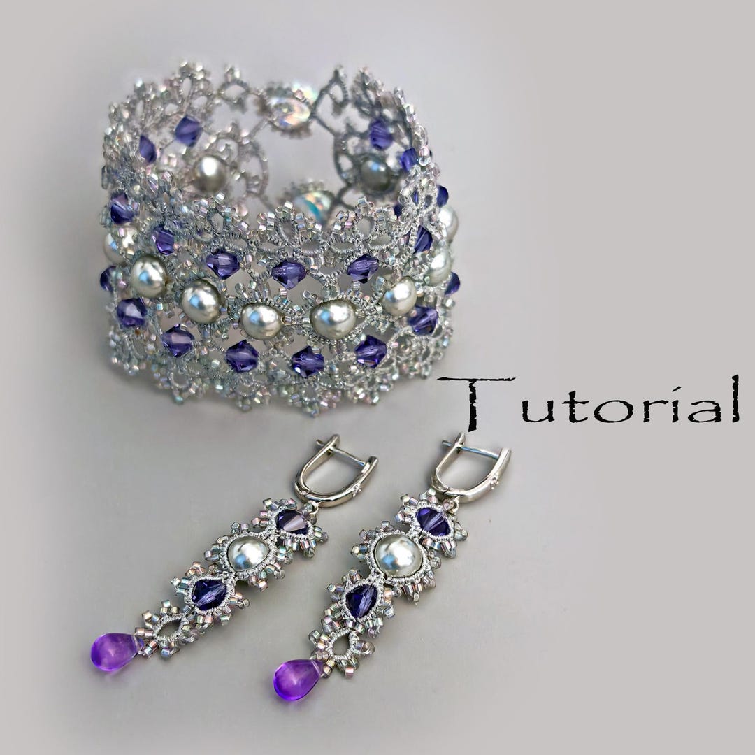 Elegant Tatting Jewelry Pattern: Necklace, Bracelet & Earrings Tutorial ...