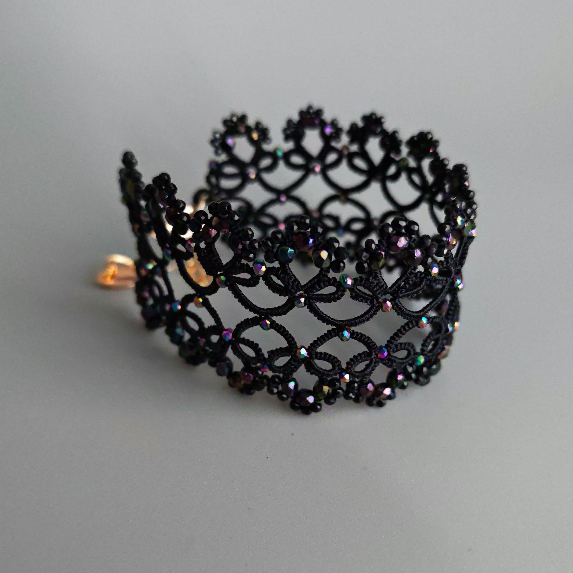 Advanced Tatting Jewelry Tutorial – Gothic Black Lace Bracelet ...