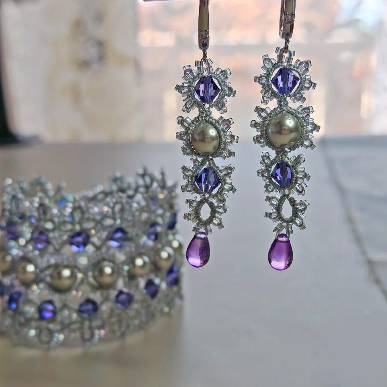 Elegant Tatting Jewelry Pattern: Necklace, Bracelet & Earrings Tutorial ...
