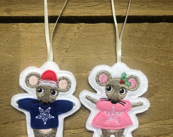 WOODEN MOUSE Christmas HOME Ornament,snowy Mouse Christmas Tree ...