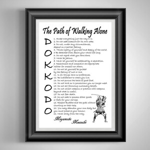 Dokkodo Samurai Art Samurai Poster Samurai Wall Art Japanese Decoration ...