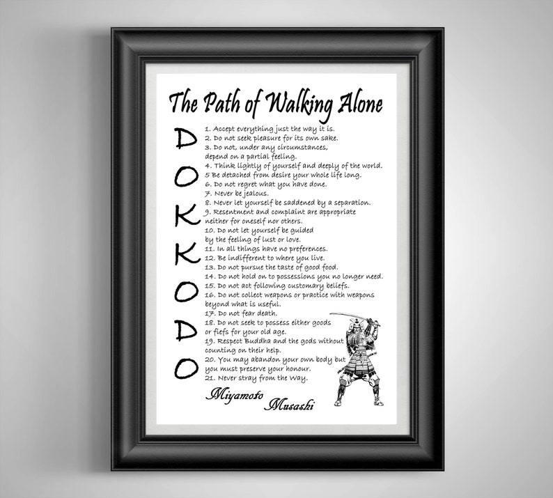 Dokkodo Samurai Art Samurai Poster Samurai Wall Art Japanese - Etsy