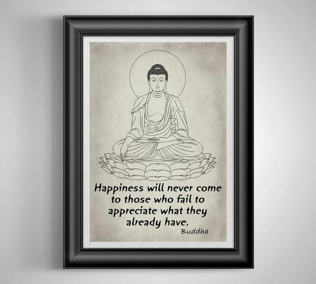 Buddha Quotes Mindfulness Gift Ascetic Leadership Art Buddha Wall Art ...