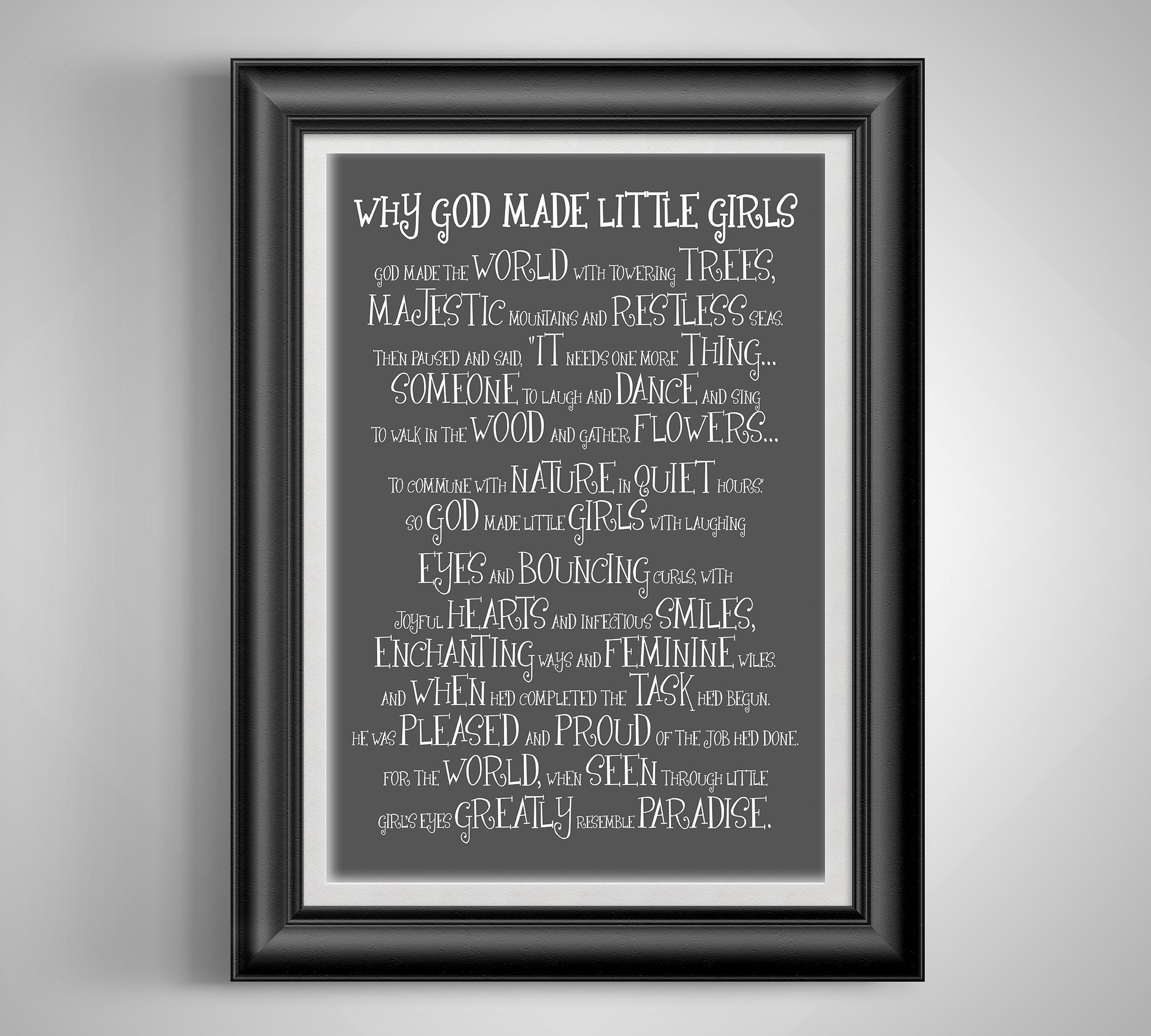 Why God Made Little Girls, Expecting Mother, New Dad Gift, Christian ...